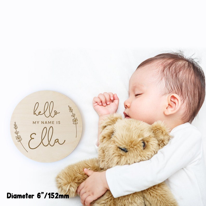 Hello My Name is Sign Newborn Announcement Custom Baby Name - Etsy