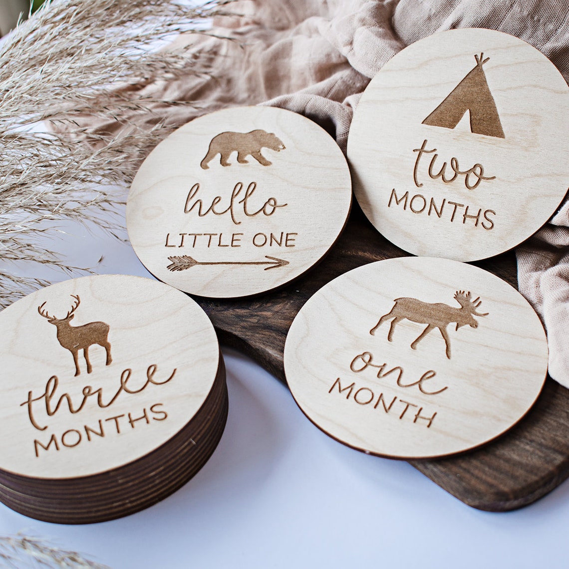 Baby Monthly Photo Props Newborn Photography Wood Monthly - Etsy