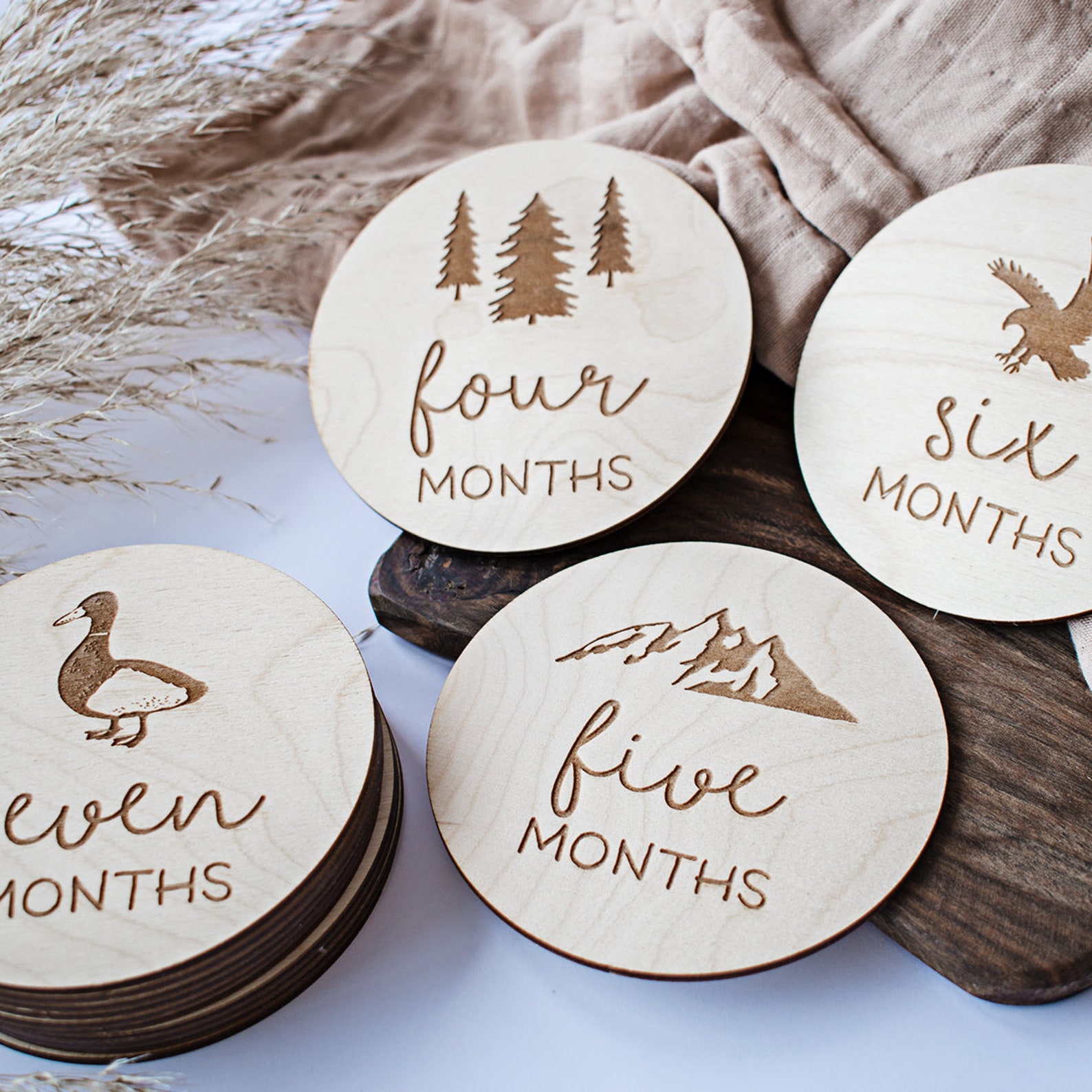 Baby Monthly Photo Props Newborn Photography Wood Monthly - Etsy