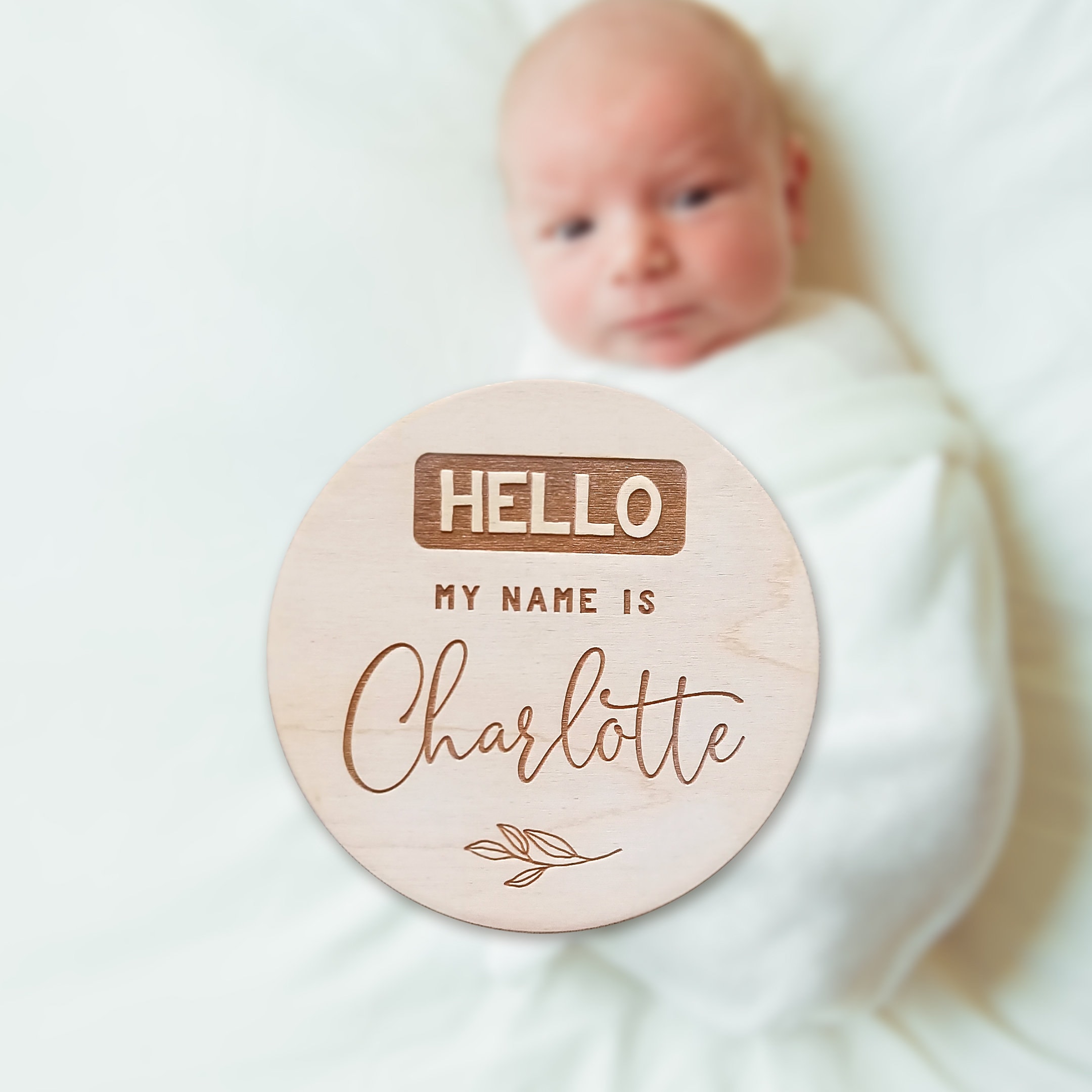 Hello My Name is Sign Newborn Announcement Custom Baby Name | Etsy