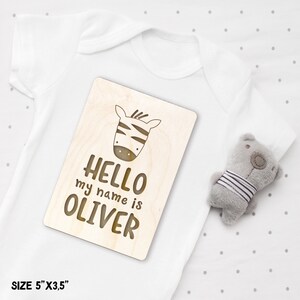 Hello My Name is Sign / Birth Announcement / Baby Shower Gift / Newborn ...