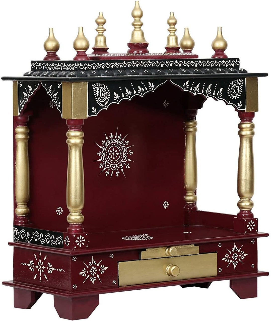 Goldman Indian Handicrafts Export Wooden Pooja Mandir large 24 X 12 X ...
