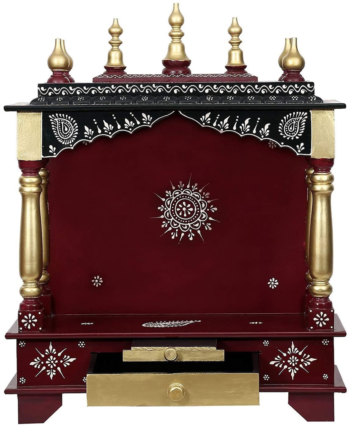 Goldman Indian Handicrafts Export Wooden Pooja Mandir large 24 X 12 X ...