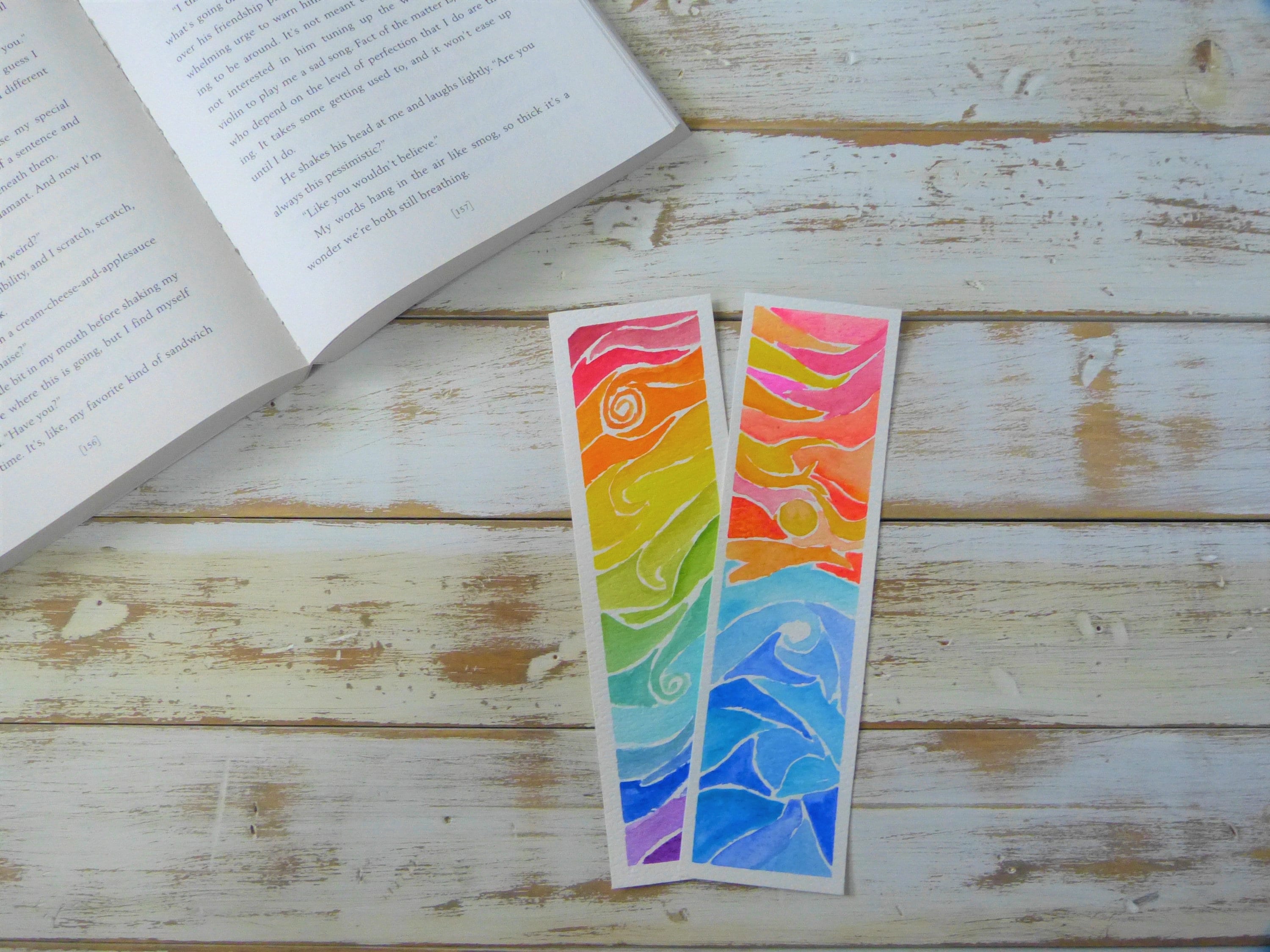 Handmade Abstract Bookmarks / Abstract watercolour bookmarks. | Etsy