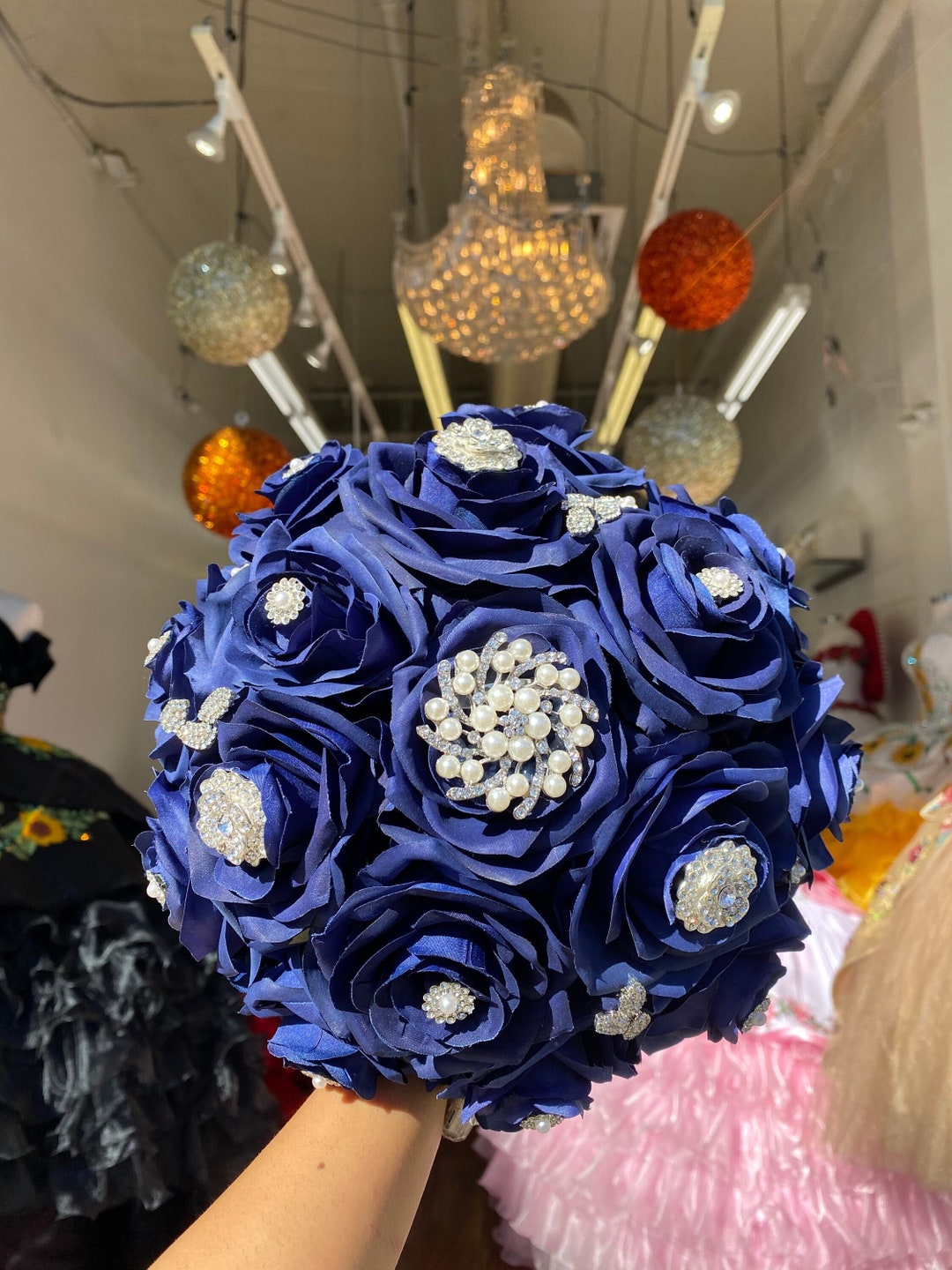 Navy Blue Bouquet/ Navy Blue Ramo/ XV Ramo/ Ramo De Quince/ XV Navy ...