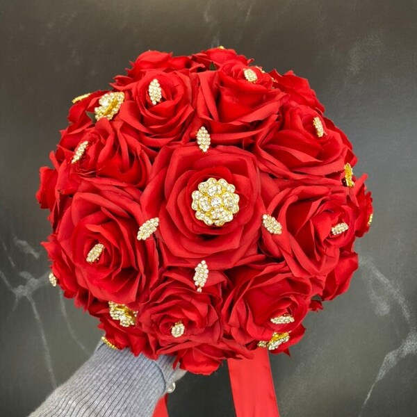 Quinceanera Bouquet Red - Etsy