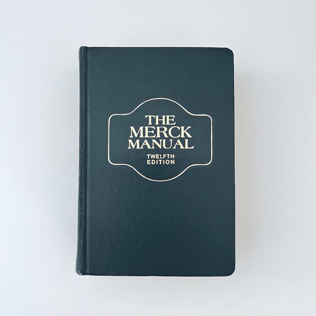 Vintage 1972 the Merck Manual 12th Twelfth Edition Tabbed Medical Text ...