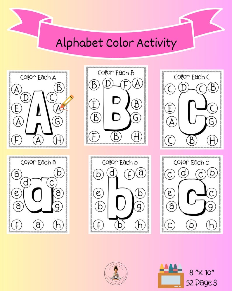 ABC Coloring Pages | Uppercase and Lowercase Letter Worksheets ...