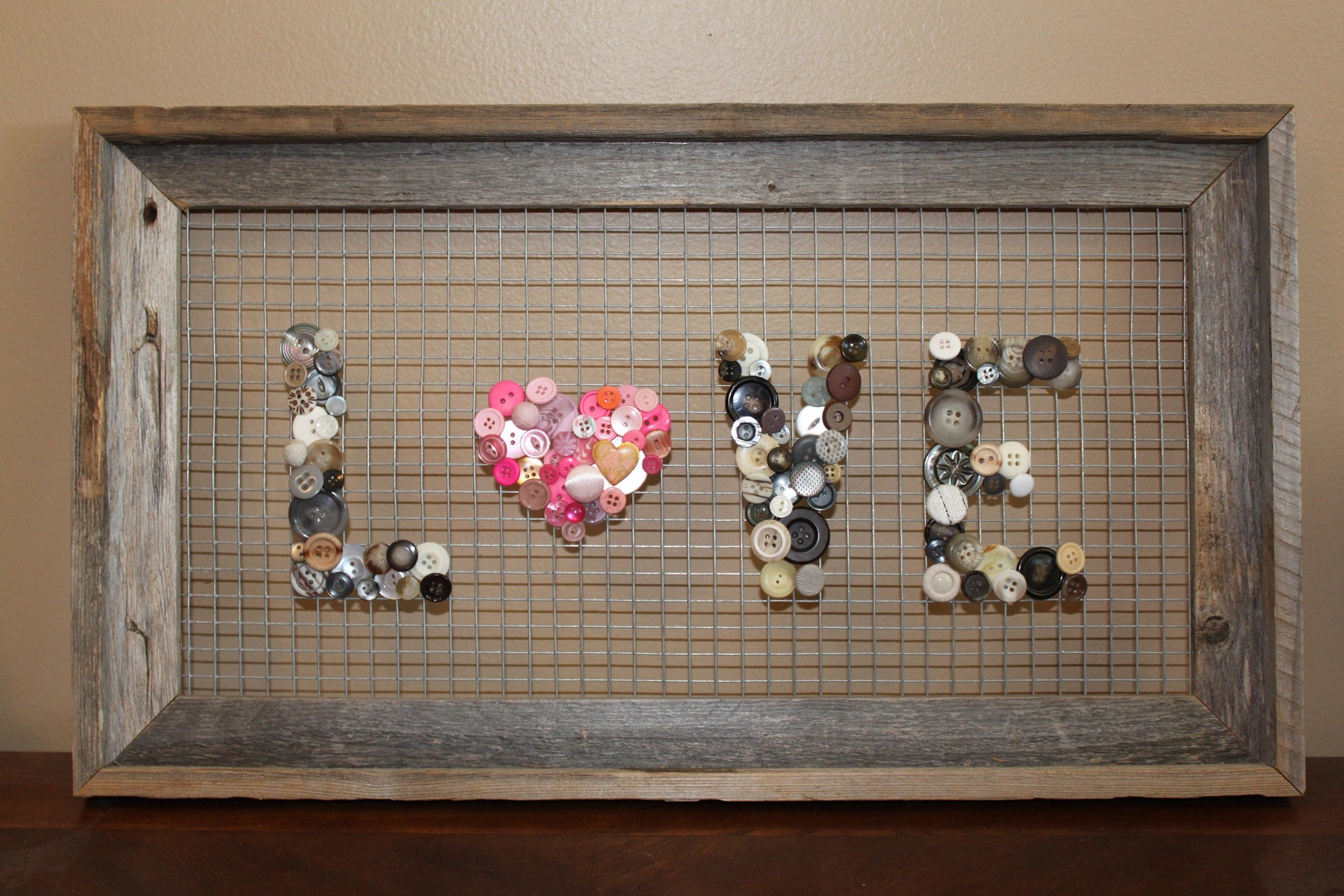 Hand Designed Button "love" Art - Etsy