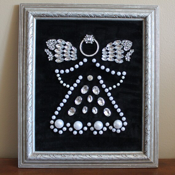 Handmade Pearl and Rhinestone Angel | Etsy