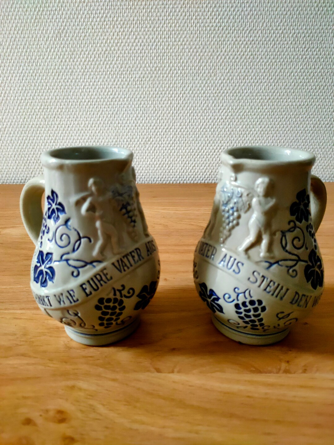 Magnificent Set of Pottery Ceramic Wine Jugs - Etsy