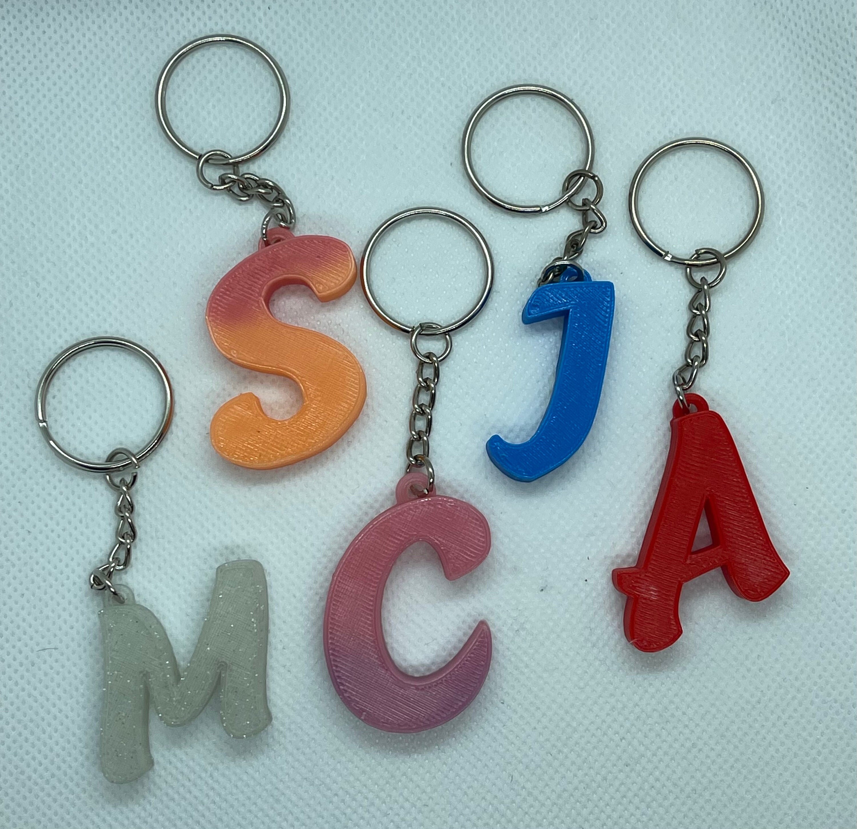 Personalised Initial Keyring Letter Keyring 3D Printed - Etsy UK