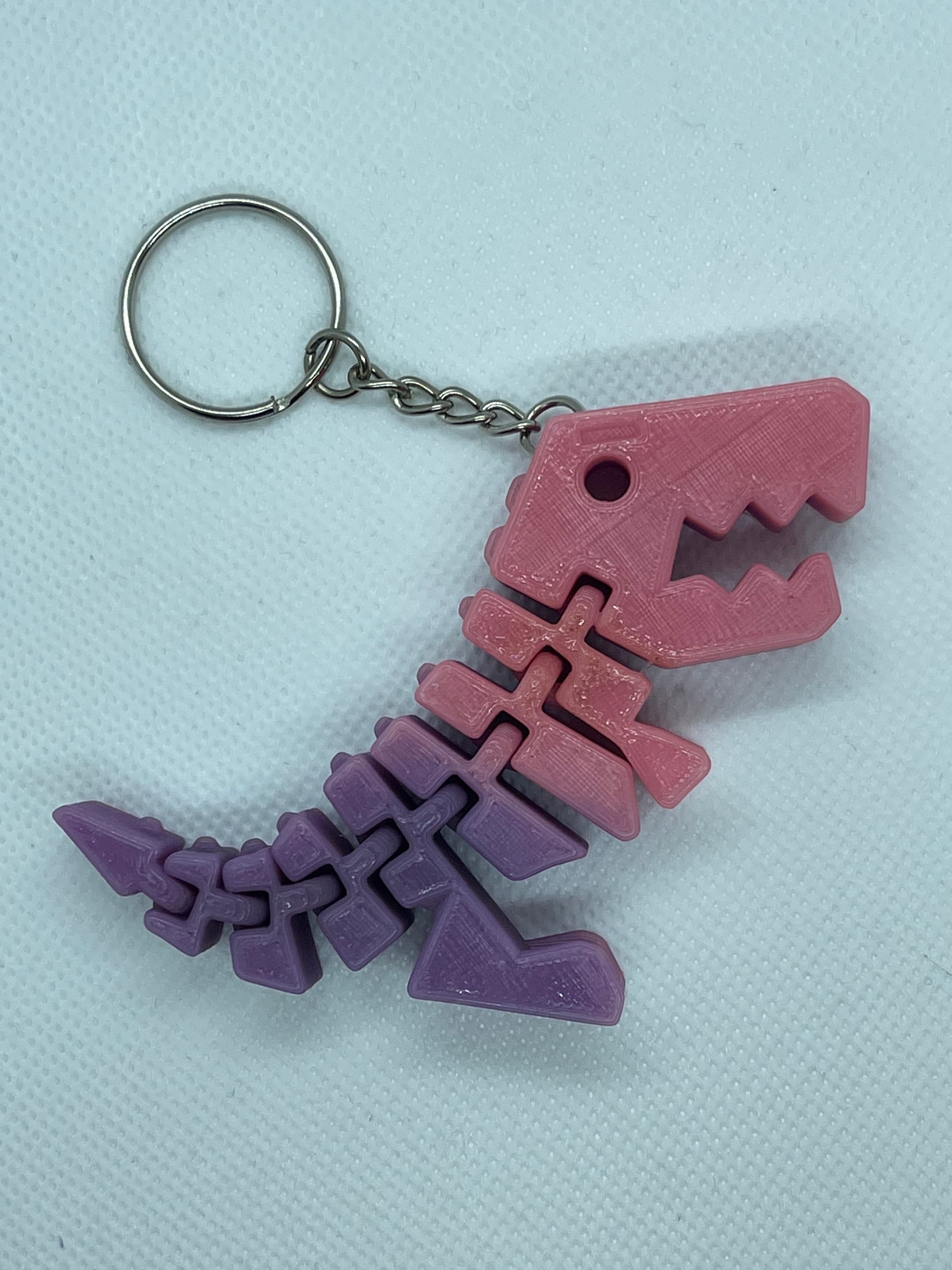 Flexi Rex/ Flex Dino Fidget 3D Printed Keyring Keychain - Etsy UK