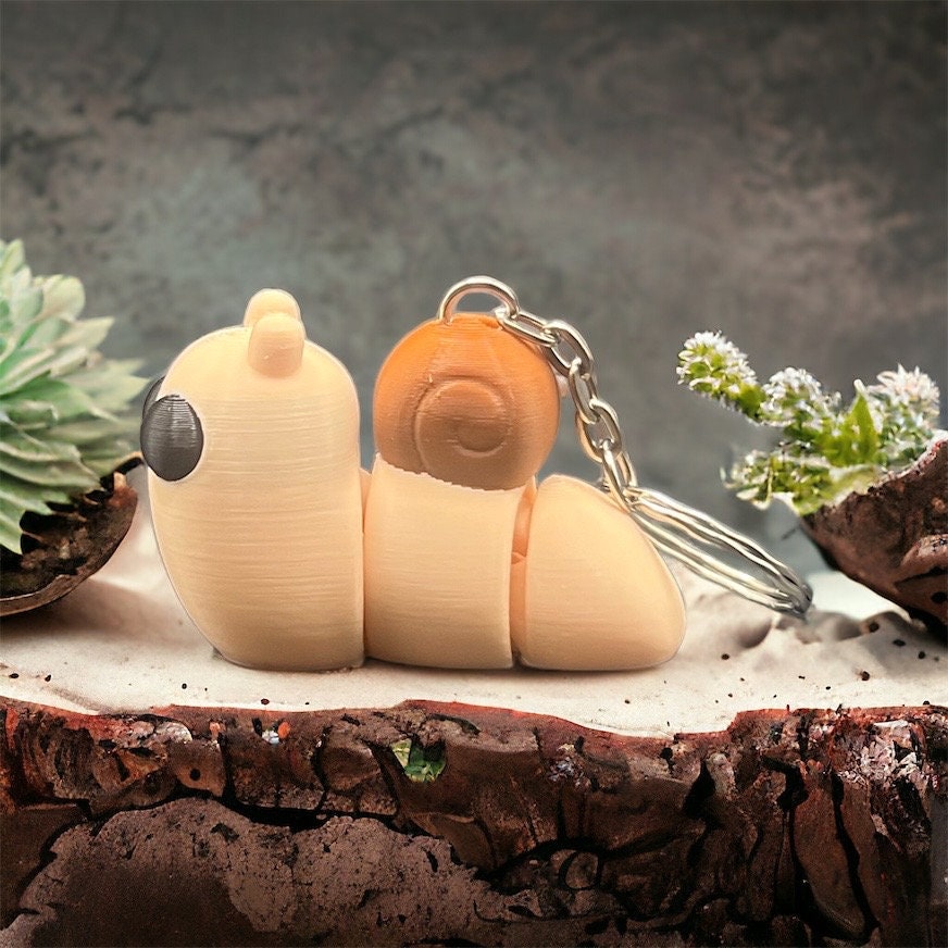 Snail Fidget Toy Keychain, Snail Gifts, 3D Printed Keyring, Under 5 ...