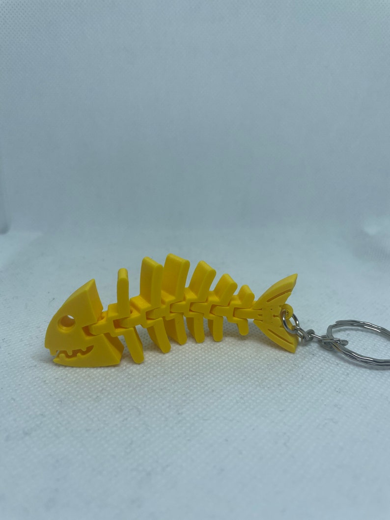 Flexi Fish - Fidget 3D Printed Keyring - Keychain - Gift 3D Printed ...
