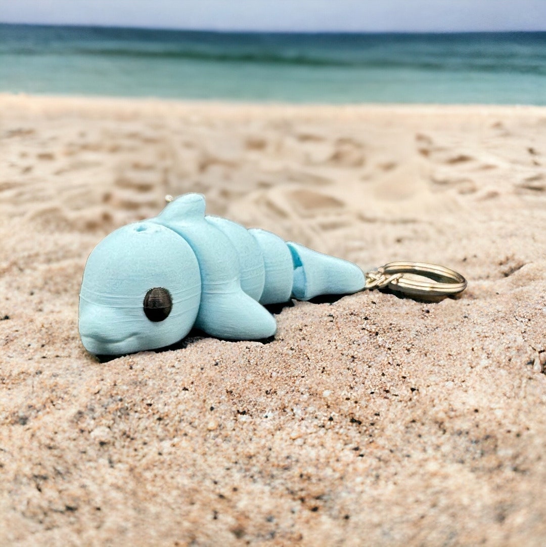 Dolphin Keychain, Fidget Toy, Dolphin Gifts, 3D Printed Keyring, Under ...