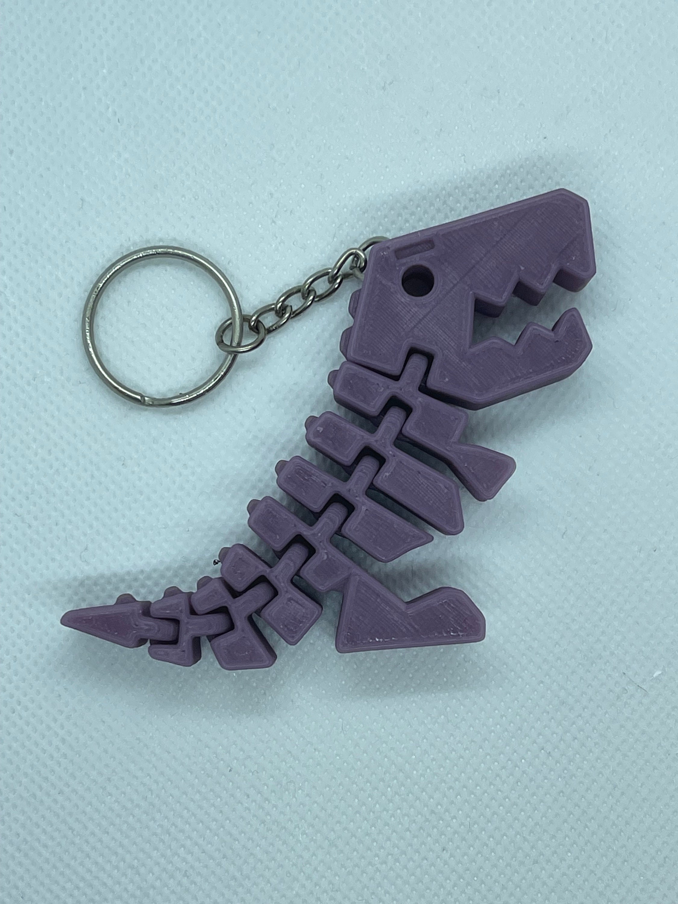 Flexi Rex/ Flex Dino Fidget 3D Printed Keyring Keychain - Etsy UK
