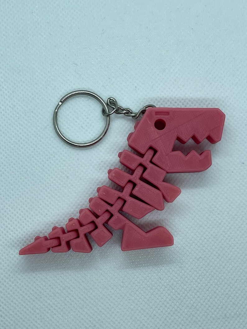 Flexi Rex/ Flex Dino Fidget 3D Printed Keyring Keychain - Etsy UK
