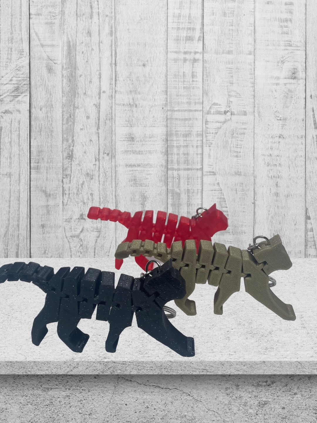 Flexi Cat - Fidget 3D Printed Keyring - Keychain - Gift 3D Printed ...