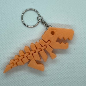 Flexi Rex/ Flex Dino - Fidget 3D Printed Keyring - Keychain - Gift 3D ...