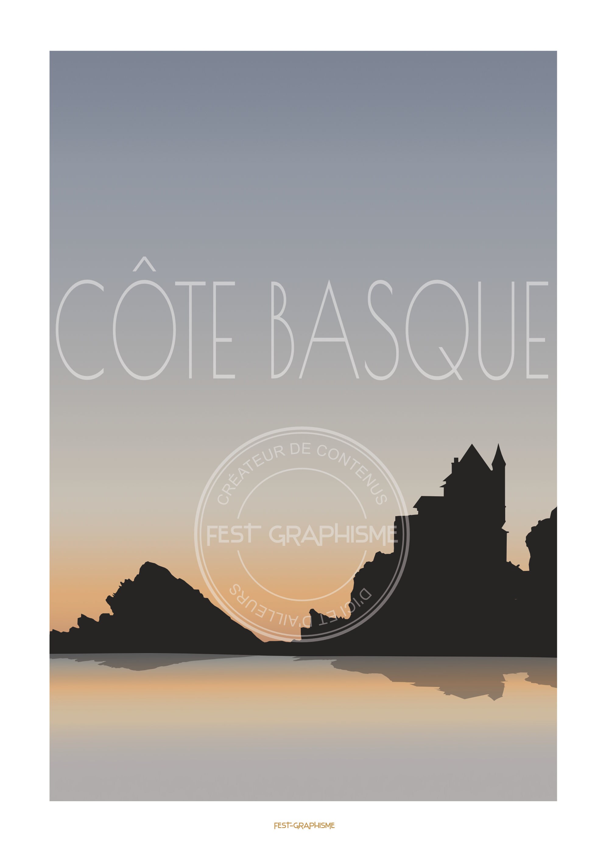 Voyage Vintage Du Pays Basque Poster