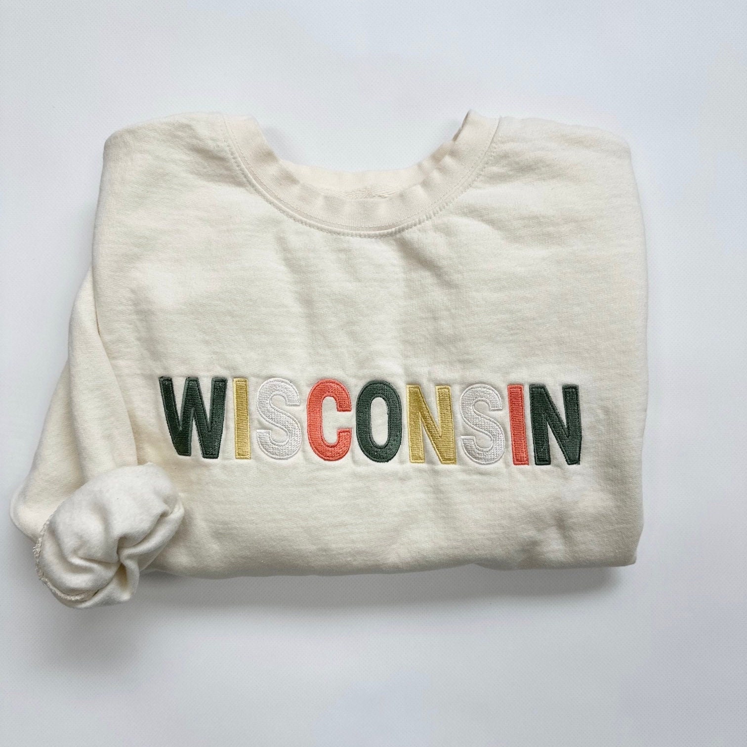 Custom State Embroidered Crewneck Cozy Embroidery Sweatshirt Unisex ...