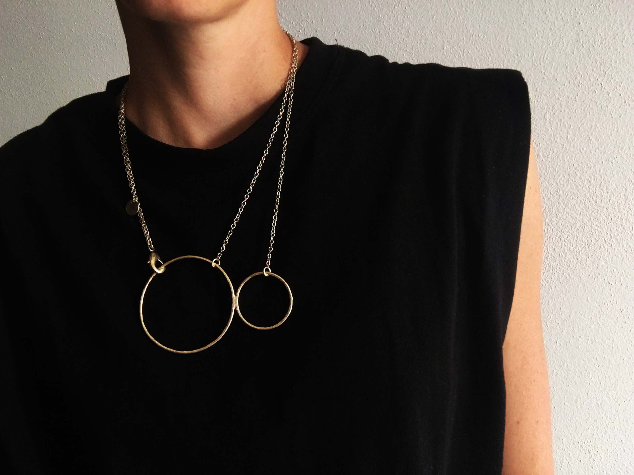 Multi Wearable Necklace With Double CIRCLE Pendant - Etsy UK