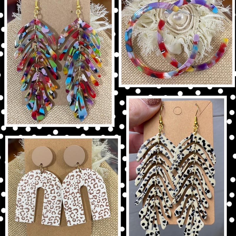 Acrylic Earrings - Etsy