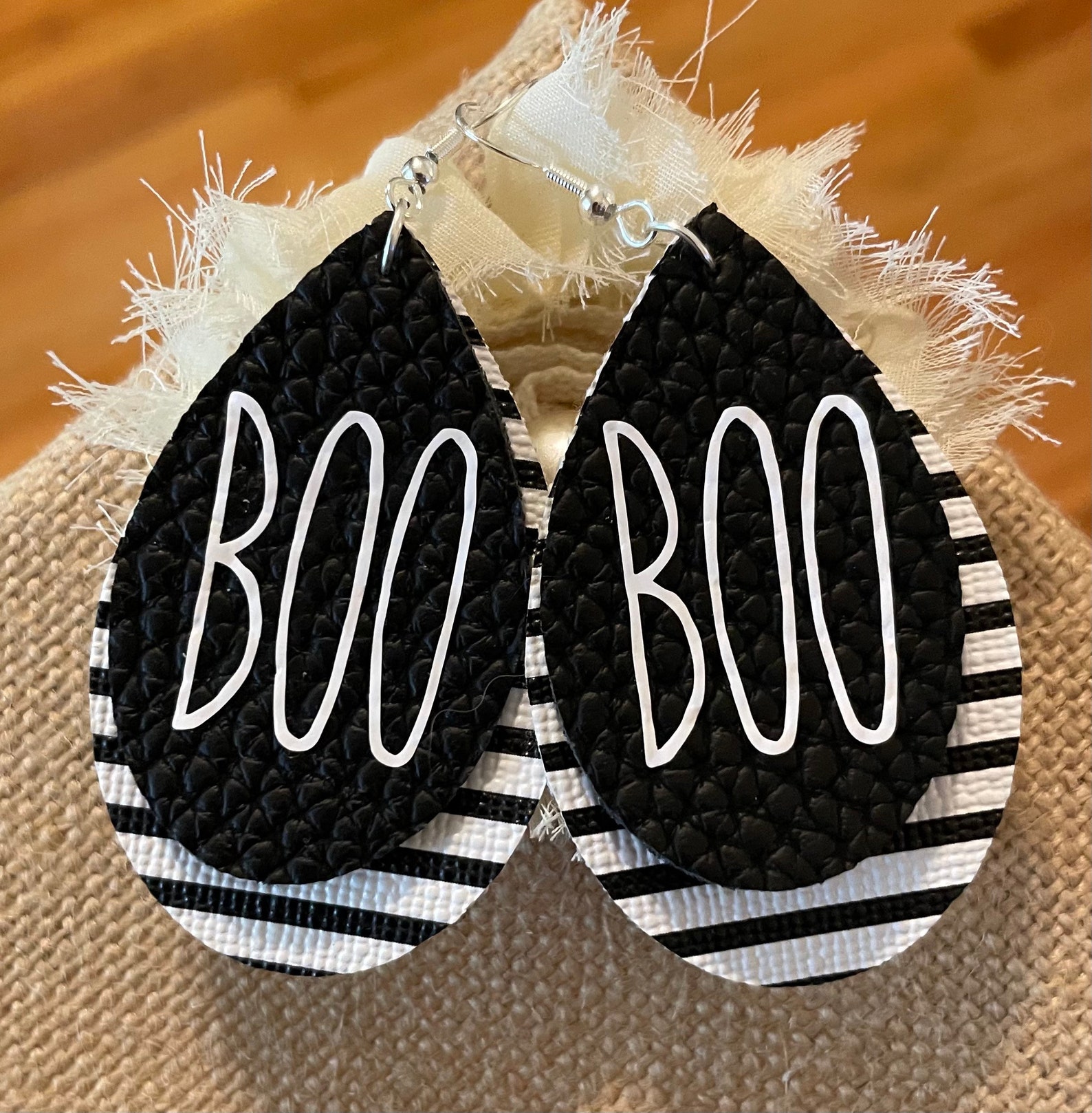 Boo Earrings Halloween Earrings Halloween Faux Leather - Etsy
