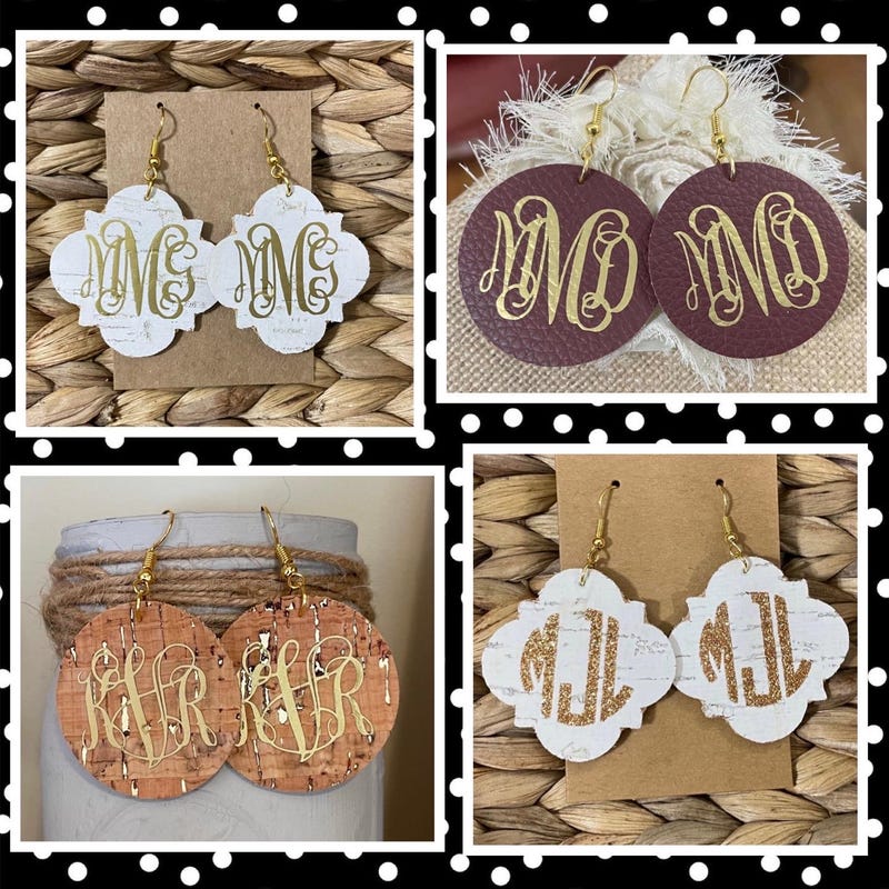 Monogrammed Earring - Etsy