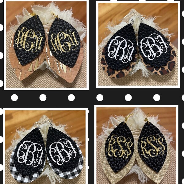 Faux Leather Earrings Christmas - Etsy