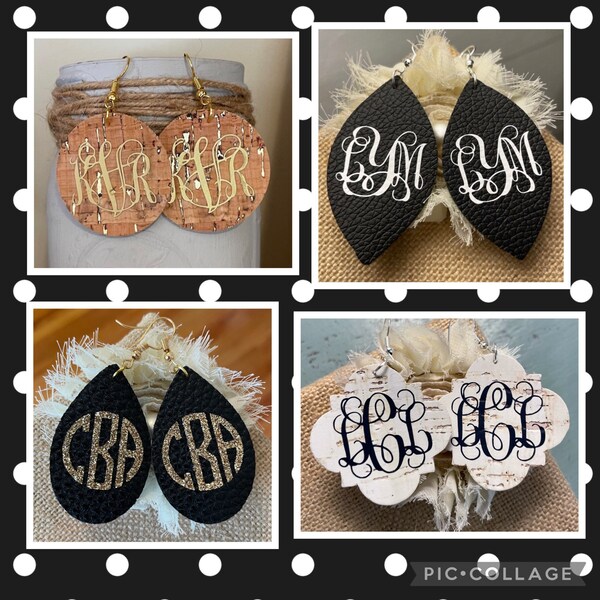 Monogram Earrings - Etsy