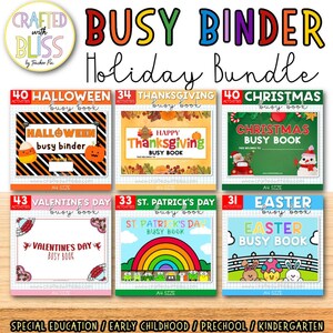 Holidays Busy Book Binder Quiet Adapted Book Learning Folder Center ...