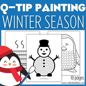 Winter Wonderland Art Activity: Q-tip Painting for Kids Snowflakes ...