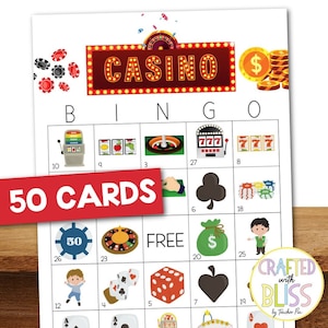 50 Casino Bingo Cards - Etsy