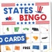 50 States Bingo Cards Classroom Game, Bingo Game, Party Game, Work ...