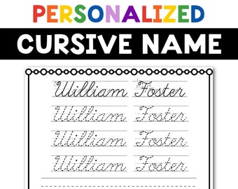 Custom Cursive Worksheets - Etsy
