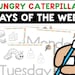 Hungry Caterpillar Days of the Week Qtip Dot Painting Coloring Pages ...