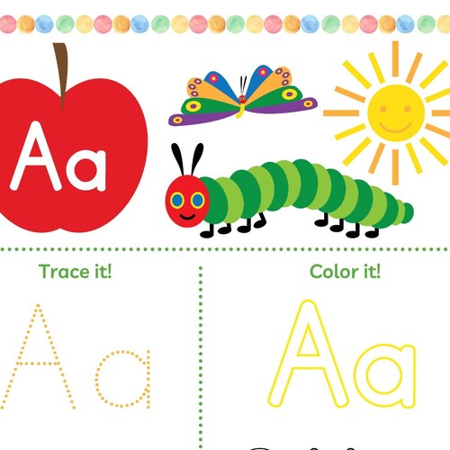 The Very Hungry Caterpillar Alphabet Review Printablethe Very - Etsy