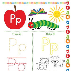 The Very Hungry Caterpillar Alphabet Review Printable,the Very Hungry ...
