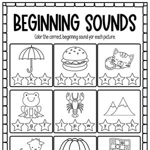 10 Pages Beginning Sounds Activities, Prek Letter Sounds Printable ...