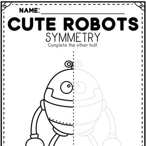 Cute Robots Symmetry Printable for Early Finishers - Etsy