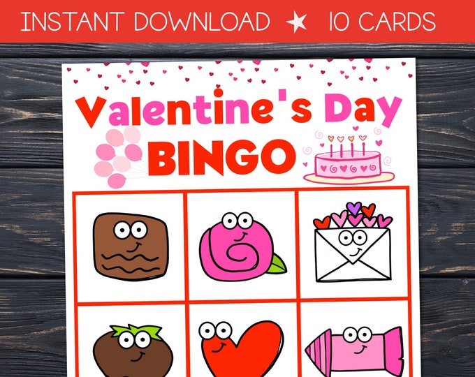 10 Valentine's Day BINGO for Preschool-kindergarten, February Games and ...
