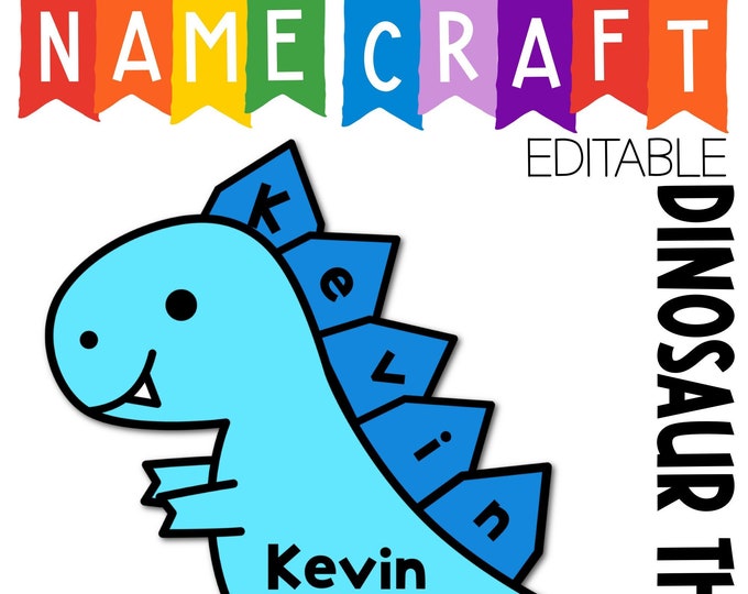 Editable Dinosaur Name Craft Classroom Bulletin Board Decor Dino Theme ...