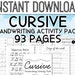 Cursive Pack Handwriting Activities - Etsy