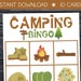10 Camping BINGO for Preschool Kindergarten, Camping Games and ...