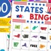50 States Bingo Cards Classroom Game, Bingo Game, Party Game, Work ...