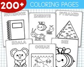 200 Coloring Pages for Kids MEGA BUNDLE Coloring Book - Etsy