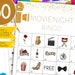 50 Movie Night Bingo Cards Classroom Game, Bingo Game, Party Game, Work ...