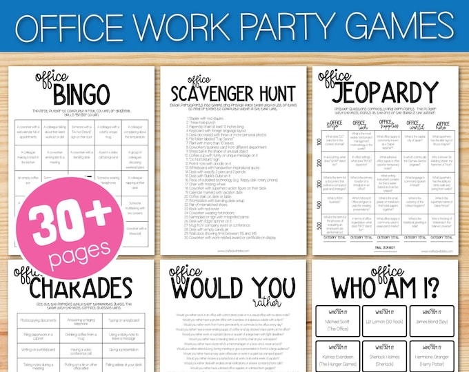 Editable Office Party Games Bundle | Printable Quizzes Work Team ...